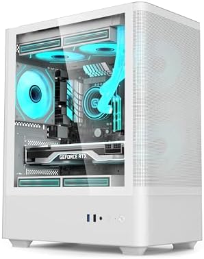 iONZ PC Gaming Case - M/ATX Mini Tower with 3 ARGB PWM Fans - KZ19 Spin ...