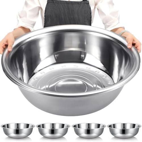 Amazon.com: Nuogo 4 Pcs Stainless Steel Mixing Bowls Metal Mixing Bowls ...