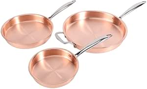 Amazon.com: Kkekos Solid Copper Pans Non-stick Copper Pot Non-coating ...