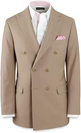 Paul Fredrick Men's Wool Stretch Bengaline Peak Lapel Suit Jacket Light ...