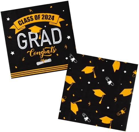 Amazon.com: 100 Pcs Graduation Paper Napkins Congrats Grad Disposable ...