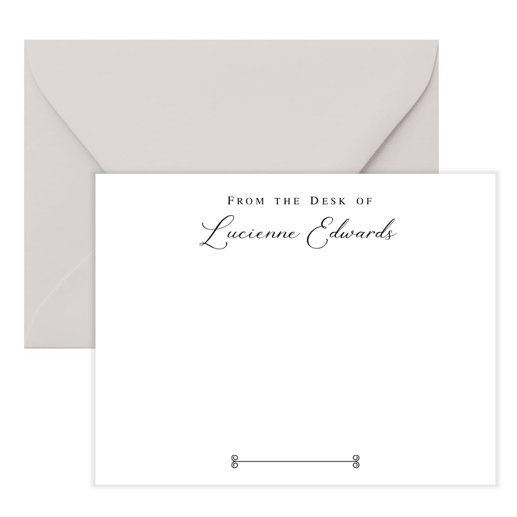 Amazon.com: Lemon Grace Co Calligraphy Note Cards Cards - Personalized ...