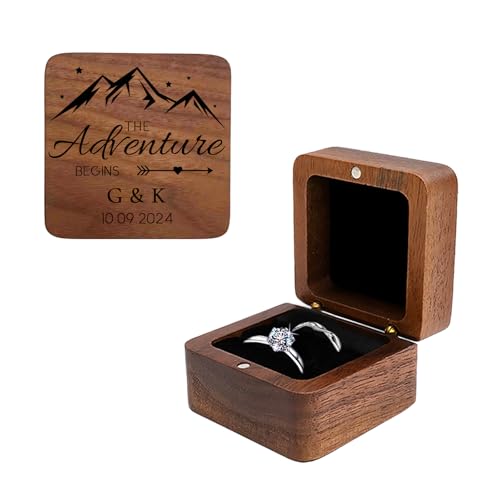 Amazon.com: Anniversary Gifts for Wife Customized Small Walnut Ring Box ...