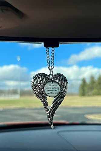 Amazon.com: Dad Memorial Car Charm, I Have an Angel Watching Over Me ...
