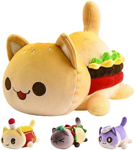 JFLEXY 11" Cheeseburger Cat Plush Cute Food Cat Stuffed Animal Plushies ...