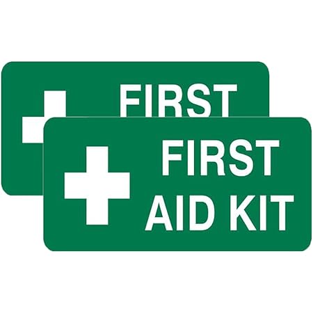 Pack of 2 First Aid Box Stickers,90mm, Self-adhesive Vinyl Sticker ...