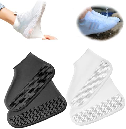 RXKFIGX 2 pairs Silicone Waterproof Shoe Covers,Reusable Upgraded ...