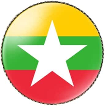 Amazon.com: vmcoatdu Round 1 Inch Burma Myanmar Flag Pin International ...