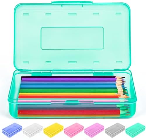 Amazon.com: Large Capacity Clear Pencil Case, Plastic Pencil Boxes ...