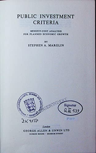 Public Investment Criteria (Study in Economic Development of India ...