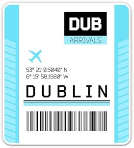 Amazon.com: Squiddy Dublin Ireland Airport Code Dub Travel Luggage Tag ...