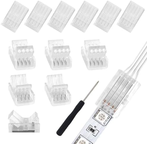 WUISOLQP 10pc 2 Pin COB LED Strip Light Connectors - Unwired Solderless ...