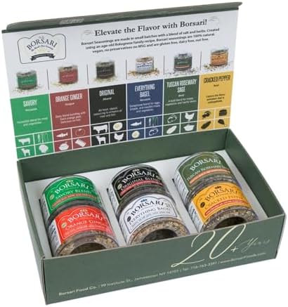 Amazon.com : Borsari Seasoned Salt Gift Set - Original, Savory, Cracked ...