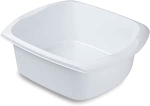 Rectangular Plastic Large Washing Up Bowl 9.5 Litre Size (White ...