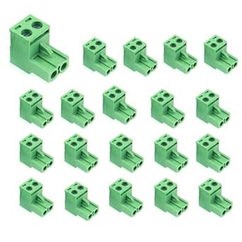 kuosbiu 20 PCS 2 Pin 5.08mm Pitch Pluggable PCB Screw Terminal Block ...