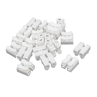 uxcell CH-2 250V 10A 2 Position Spring Clamp Terminal Blocks Quick ...