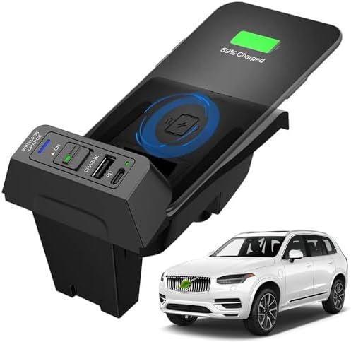 Amazon.com: Wireless Car Charger for Volvo XC90 S90 V90 XC60 V60 S60 2023 2022 2021 2020 2019 ...