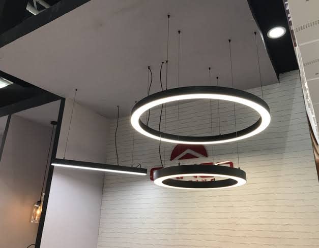 800mm Dia. LED Round Shape Ceiling Hang Aluminium Profile Lights (Warm ...