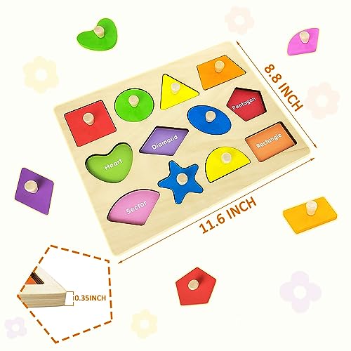 Montessori Toy Wooden Shape Peg Puzzles Montessori Baby Puzzle ...