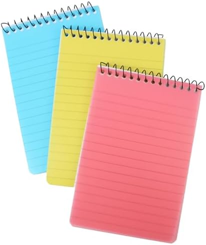 3X Mini Spiral Notepads in A6 Size : Amazon.co.uk: Stationery & Office ...