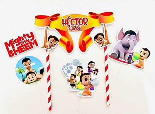 Amazon.com: Personalized Mighty Little Bheem Themed Cake Topper ...
