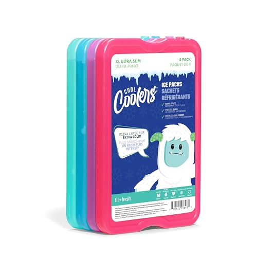 Snapklik.com : Cool Coolers By Fit & Fresh 4 Pack XL Slim Ice Packs