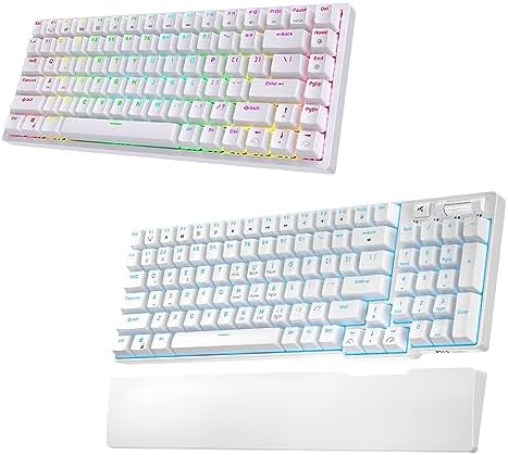 Amazon.com: RK ROYAL KLUDGE RK84 RGB Red Switch White & RK96 Blue ...