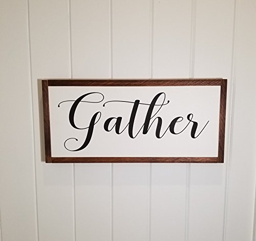 Amazon.com: Gather Sign - Farmhouse Decor - Family Sign - Rustic Decor ...