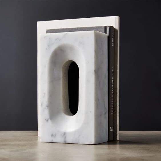 RM Decorative Marble Bookends | Holder Accessories | Heavy White ...