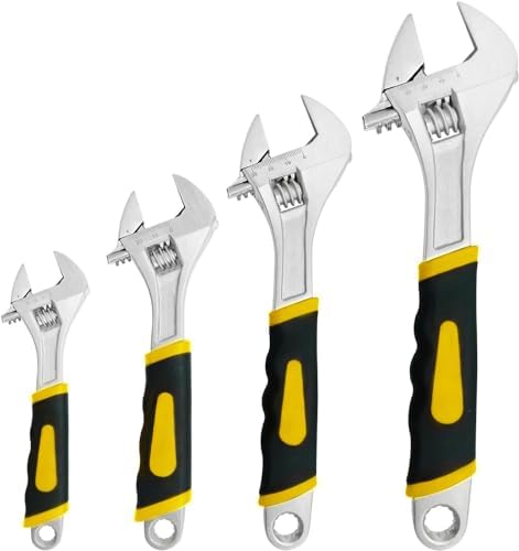 LATERN 4Pcs Adjustable Spanners, 4 Sizes Carbon Steel Shifter Movable ...