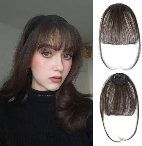 Amazon.com : QGZ Clip in Bangs-Fake Bangs Hair Clip Fringe with Temples ...