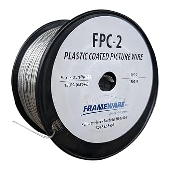 Amazon.com: Vinyl-Coated Stainless Steel Picture Framing Wire, #8 ...