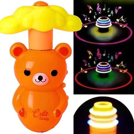 Buy Blossom IMPEX Teddy Spinning Toy for Kids, Lattoo Toy with Music ...