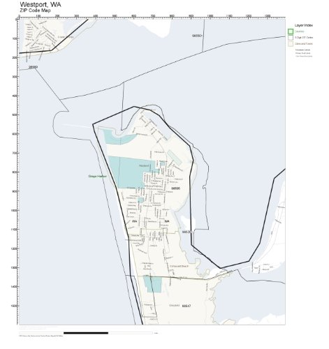 Amazon.com : ZIP Code Wall Map of Westport, WA ZIP Code Map Not ...