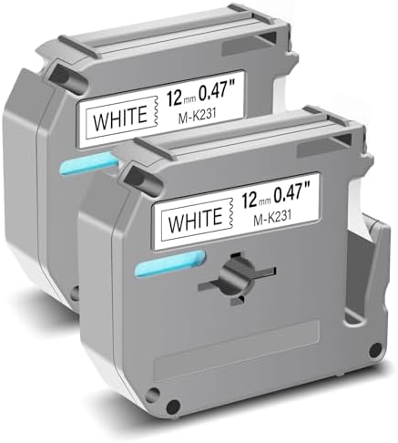 Amazon.com: 4-Pack 12mm 0.47 M-K231s M Tape Replacement for Brother P ...