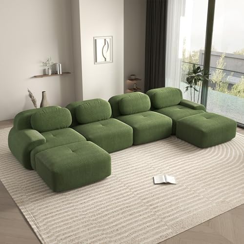 Amazon.com: 152" Modern Boneless Couches for Living Room, Corduroy ...