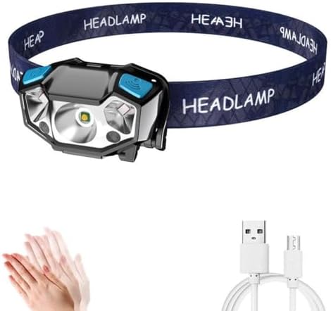 APUNOL 2Packs Head Torch, Rechargeable Waterproof Headlamp LED ...