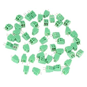 50pcs 2 Pin Terminal Block Connector 2.54mm Pitch Straight PCB Mount ...