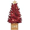 Amazon.com: KI Store Lighted Red Berry Tree Tabletop Tree 16-Inch ...