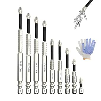 High Magnetic Screwdriver Drill Bit Set, 9PCS Magnetize Screw Bits ...