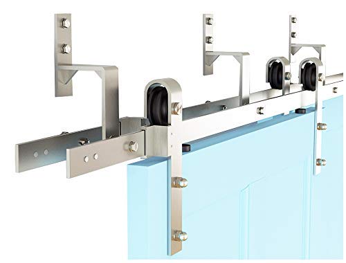 Buy BD-FSSBP # Satin Brushed Stainless Steel Modern Bypass Sliding Barn ...