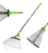 Amazon.com : JOYHALO 65 Inch Rake for Leaves, 25 Tines Metal Leaf Rake ...