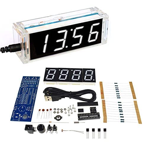 Amazon.com: 4 Digital DIY Electronic Clock kit Multicolor LED time Week ...