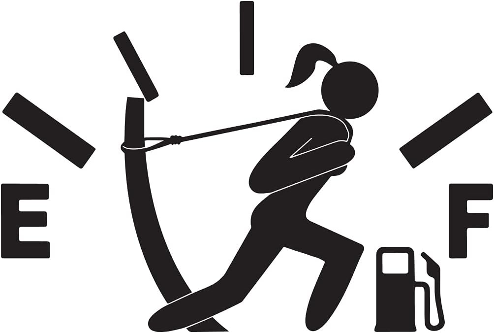 Amazon.com: NBFU Decals Gas Tank Fuel Empty Girl (Black) (Set of 2 ...