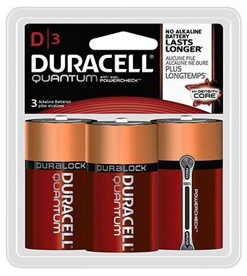 Amazon.com : DURACELL Quantum With Powercheck 3 Pack D Cell Battery, 5 ...