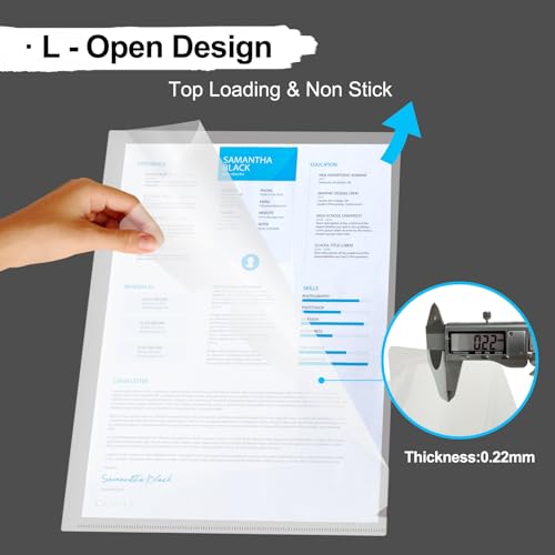 Snapklik.com : ViVin 36 Pack Clear Document Folder Sleeves, Durable ...