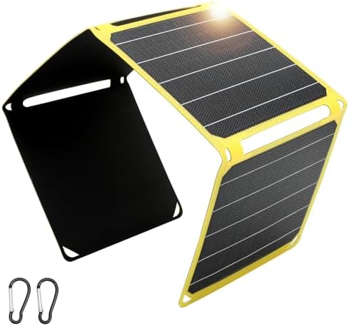 Gugxiom 28W Panel Solar Portátil, USB Cargador de Células Solares, IP65 ...