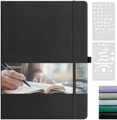 Amazon.com : EMSHOI Bullet Dotted Journal, Hardcover Notebook 8.5 x 11 ...