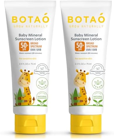 Amazon.com: Baby Mineral Sunscreen Lotion for sensetive skin 2-pack ...