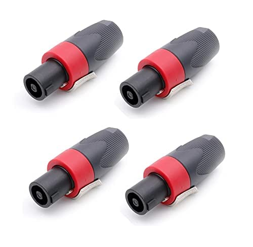 ESPtronics (4 Pcs) 4 Pin Plug Audio Cable Plug Socket Adapter Speakon ...